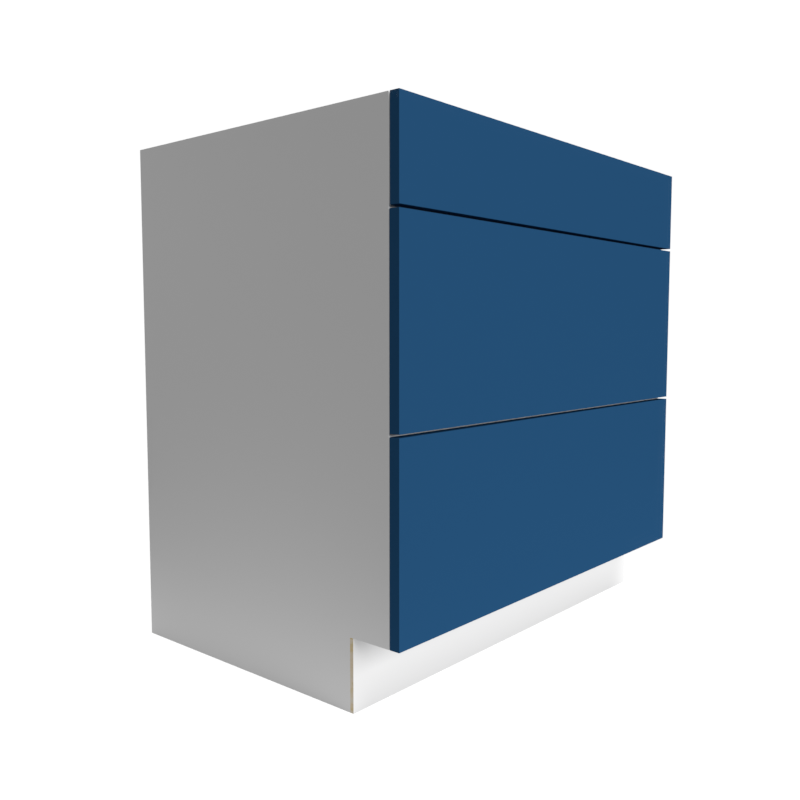Manhattan Cobalt Blue Drawer Base 3-Drawer Cabinet